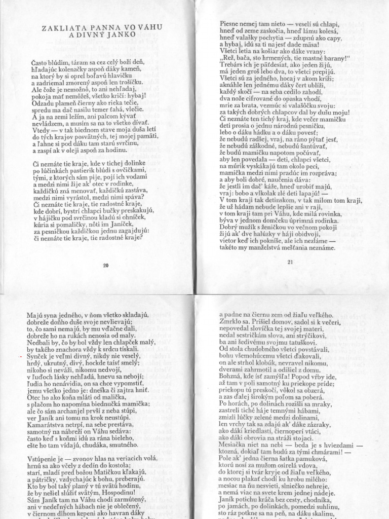 Kral - Zakliata Panna Vo Vahu A Divny Janko - Text Na Citanie | PDF