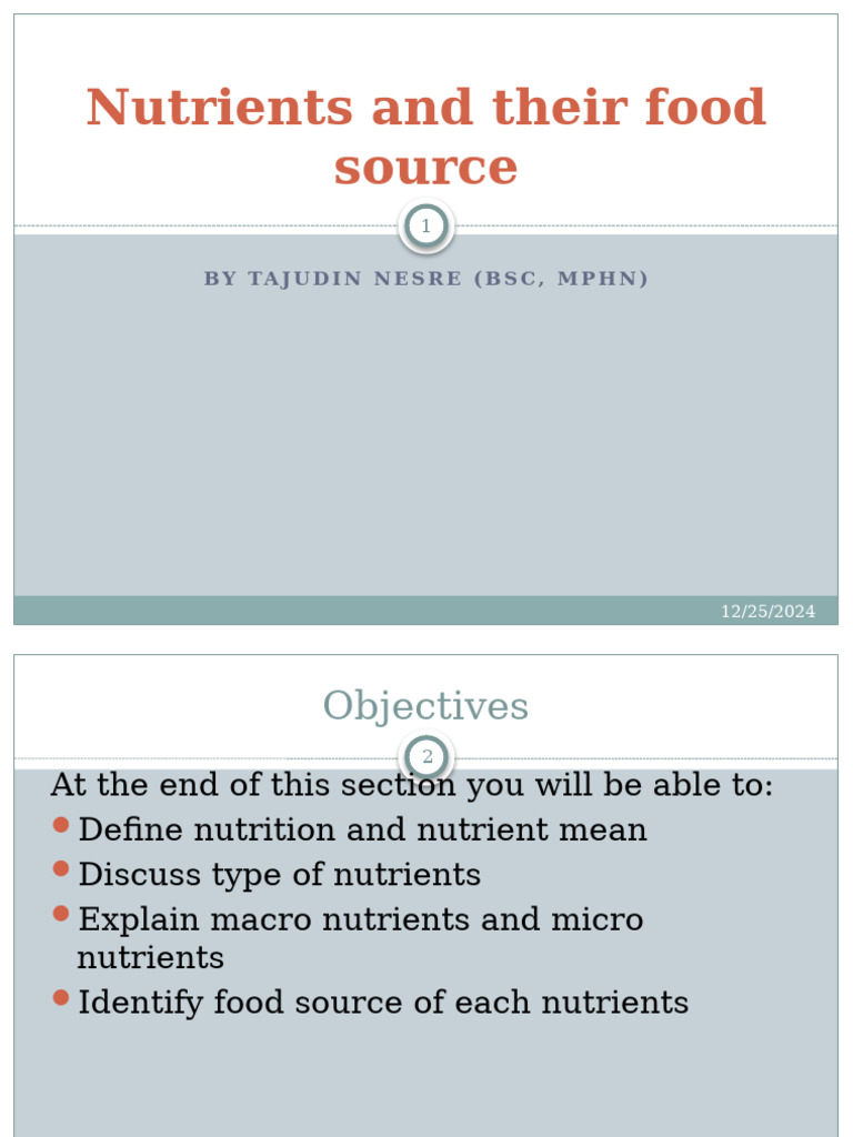 Nutrients: Types and Food Sources | PDF | Carbohydrates | Lipoprotein