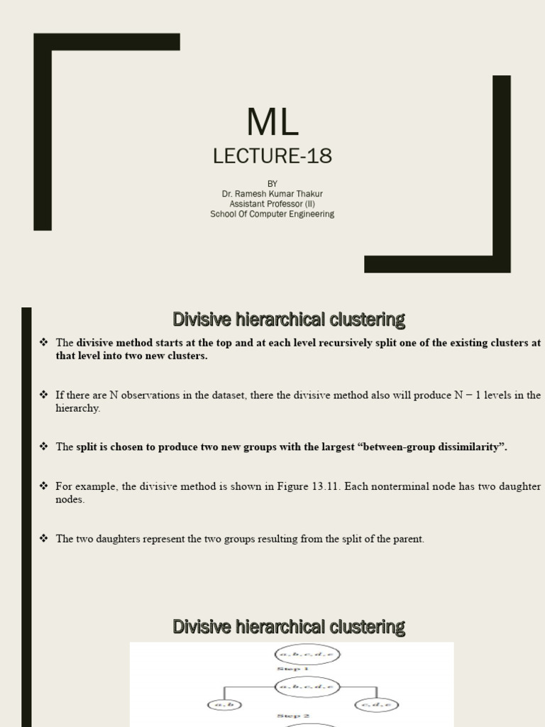 ML_Lec-18 | PDF | Cluster Analysis | Computer Programming