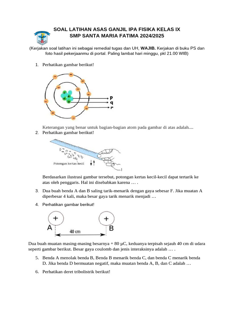 Soal Latihan Asas Ganjil Ipa Fisika Kelas Ix | PDF