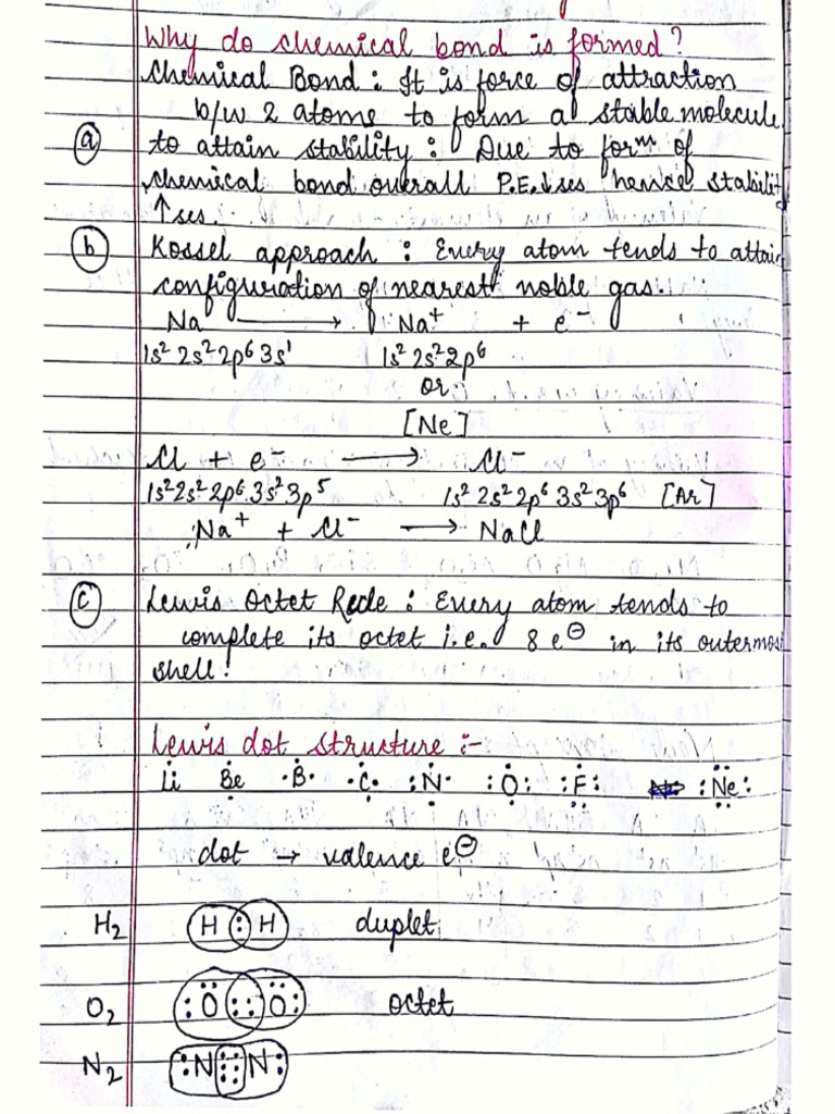Chemical Bonding Handwritten Notes - ChemContent | PDF