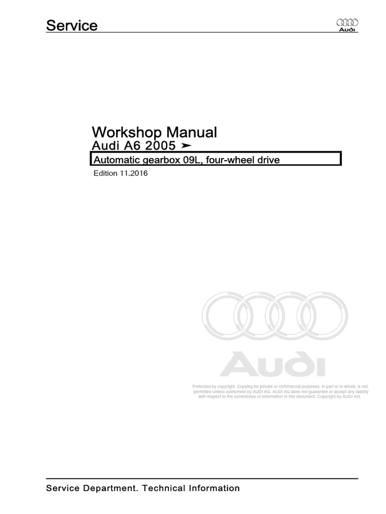 A005A601020-Automatic Gearbox 09L Four-Wheel Drive | PDF | Automatic ...