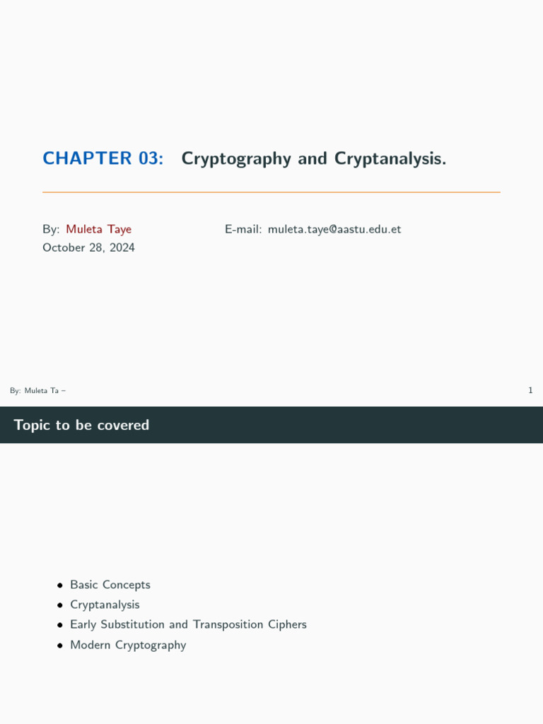 Security CH-03 2024 | PDF | Cryptanalysis | Cryptography