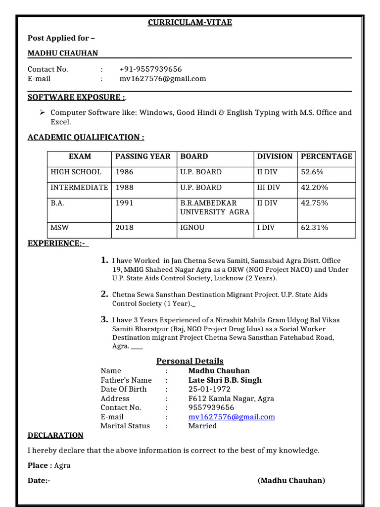 Madhu Resume | PDF