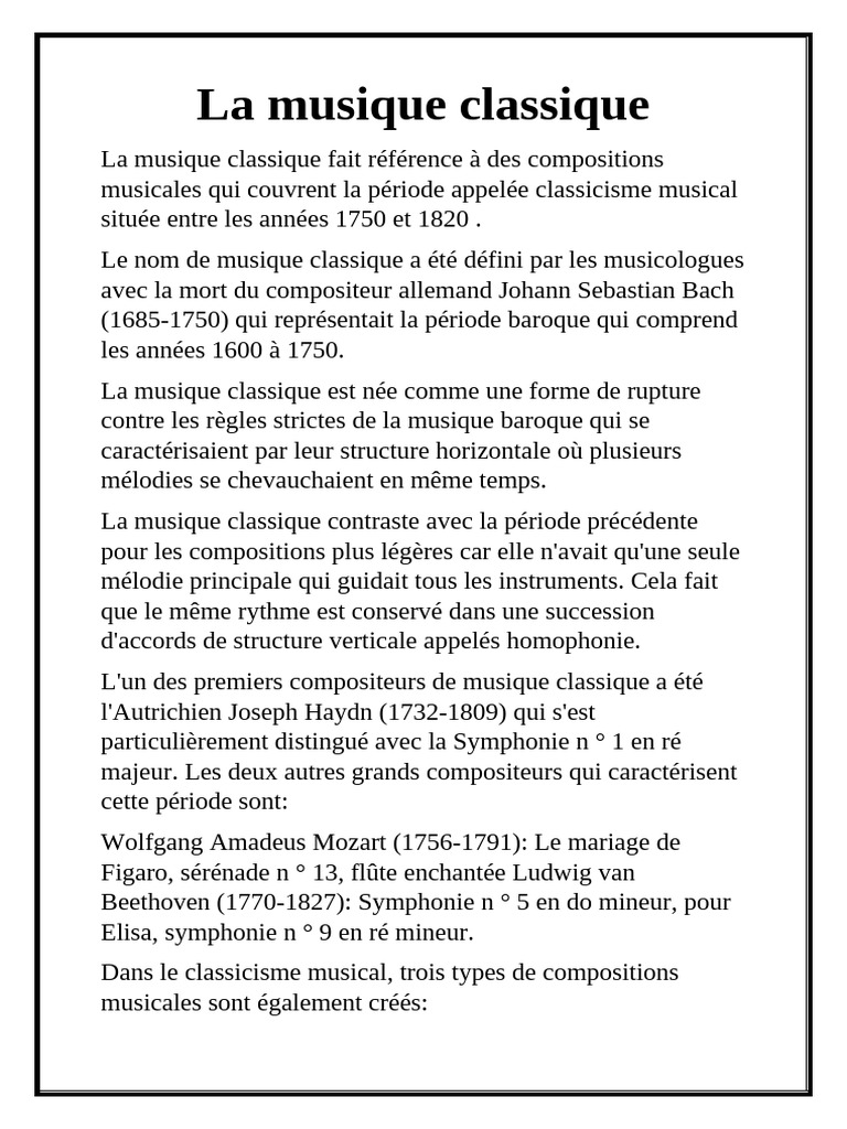 Histoire de la musique classique | PDF