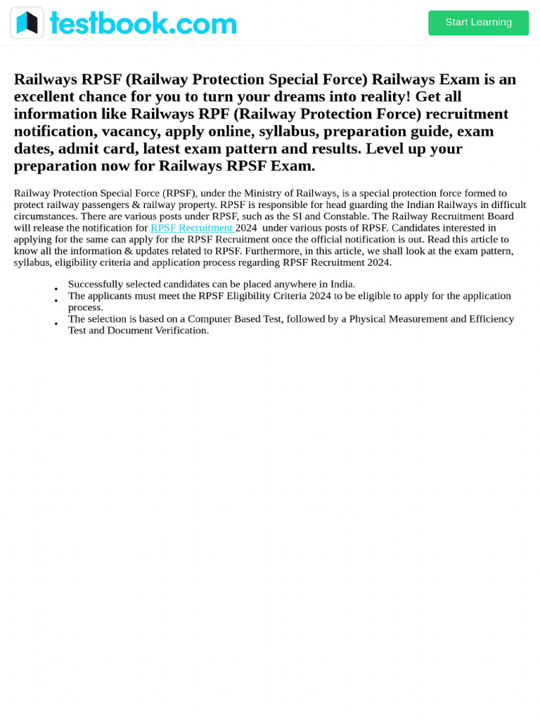 RPSF 2024exam Info | PDF
