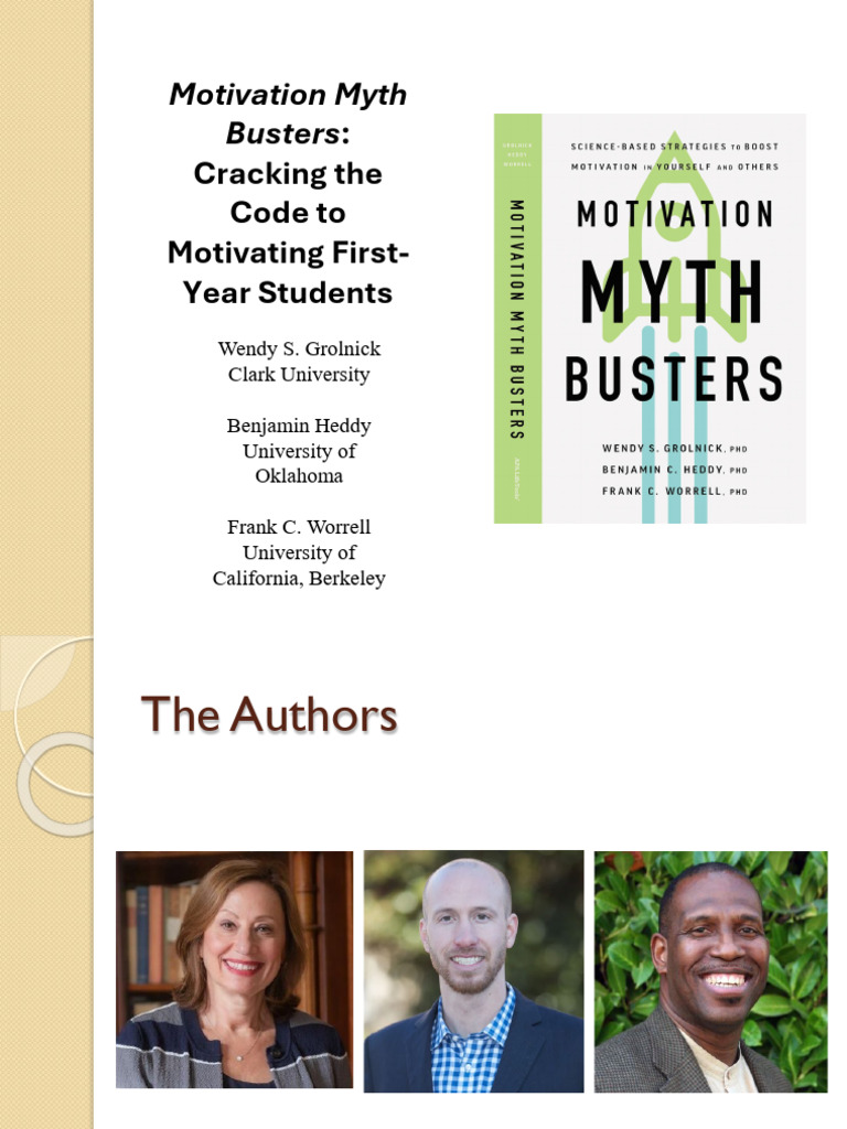 Motivation Myth Busters Webinar Slides Fall 2024 | PDF | Motivation ...