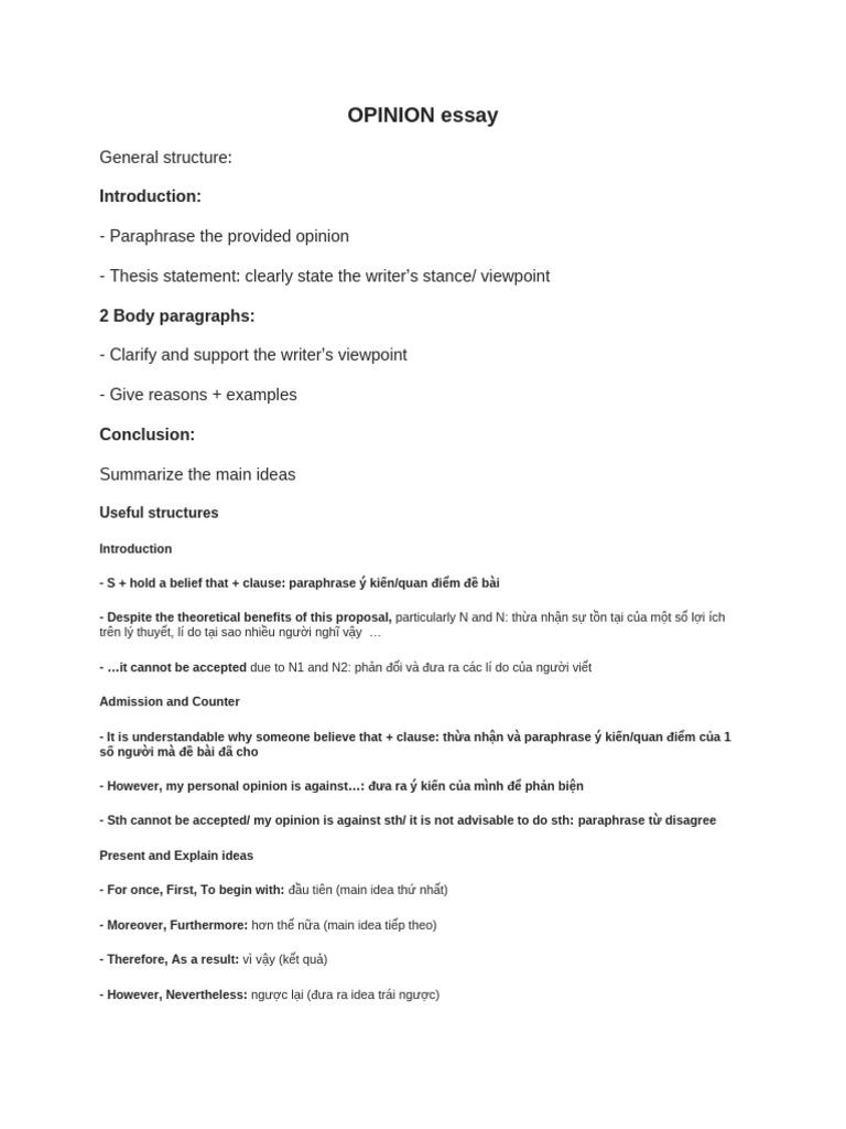 OPINION Essay | PDF