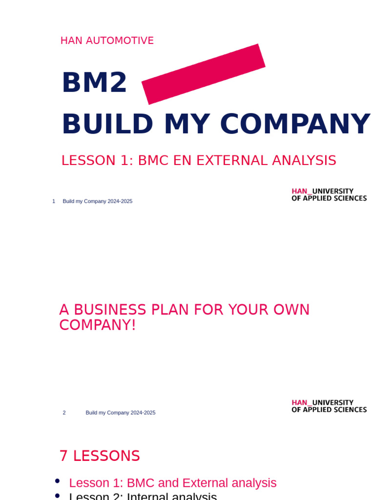 Lesson 1 BMC and Ext Analysis ENG 2024-2025 | PDF | Entrepreneurship ...