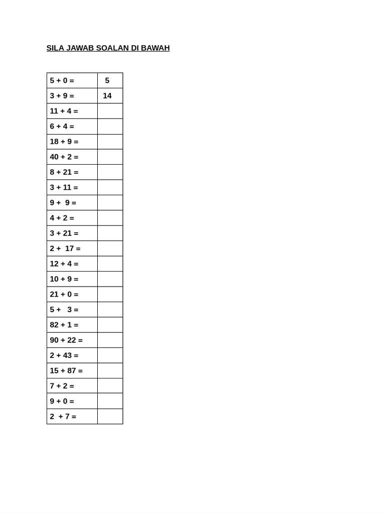 Math Addition Practice Questions | PDF