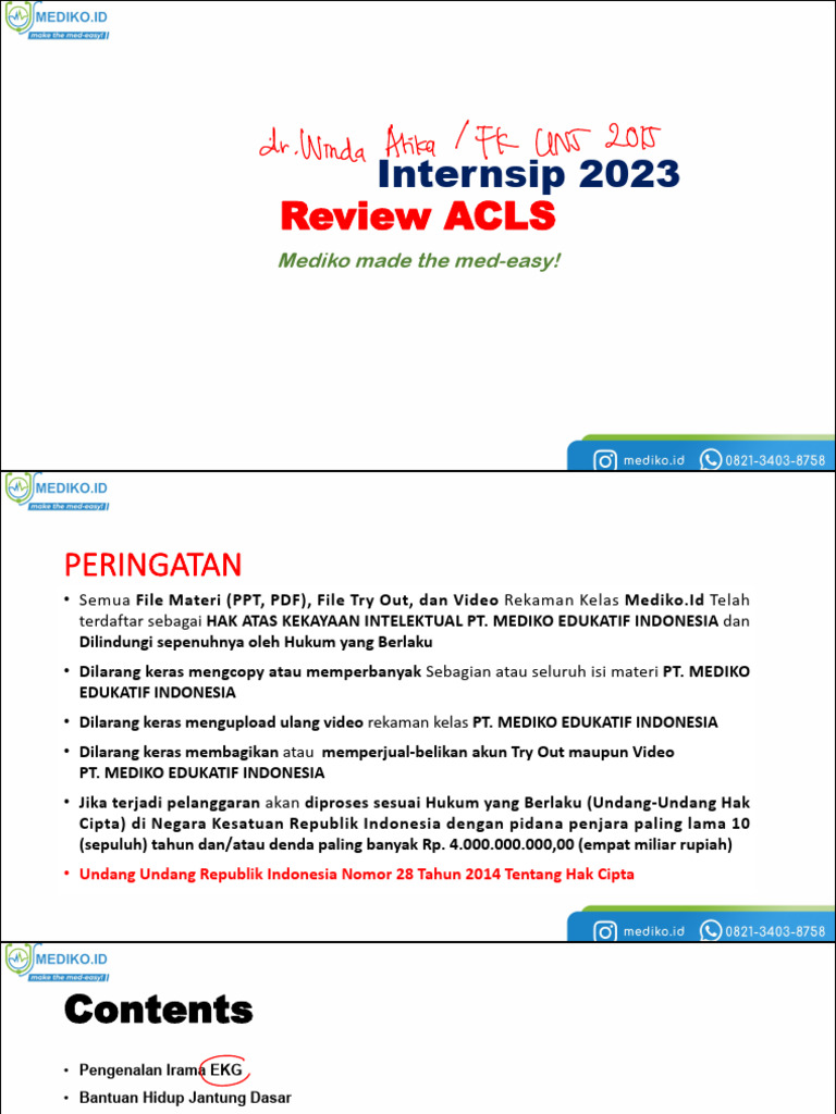 Persiapan Internsip_Review ACLS 2023 | PDF