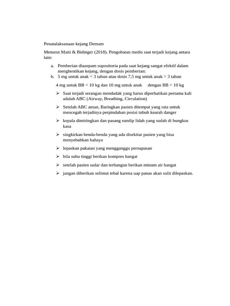 Penatalaksanaan Kejang Demam | PDF