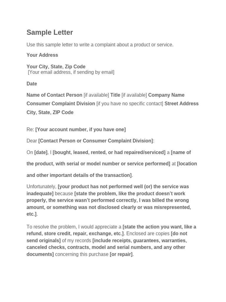 Complaint Letter Template 09 | PDF