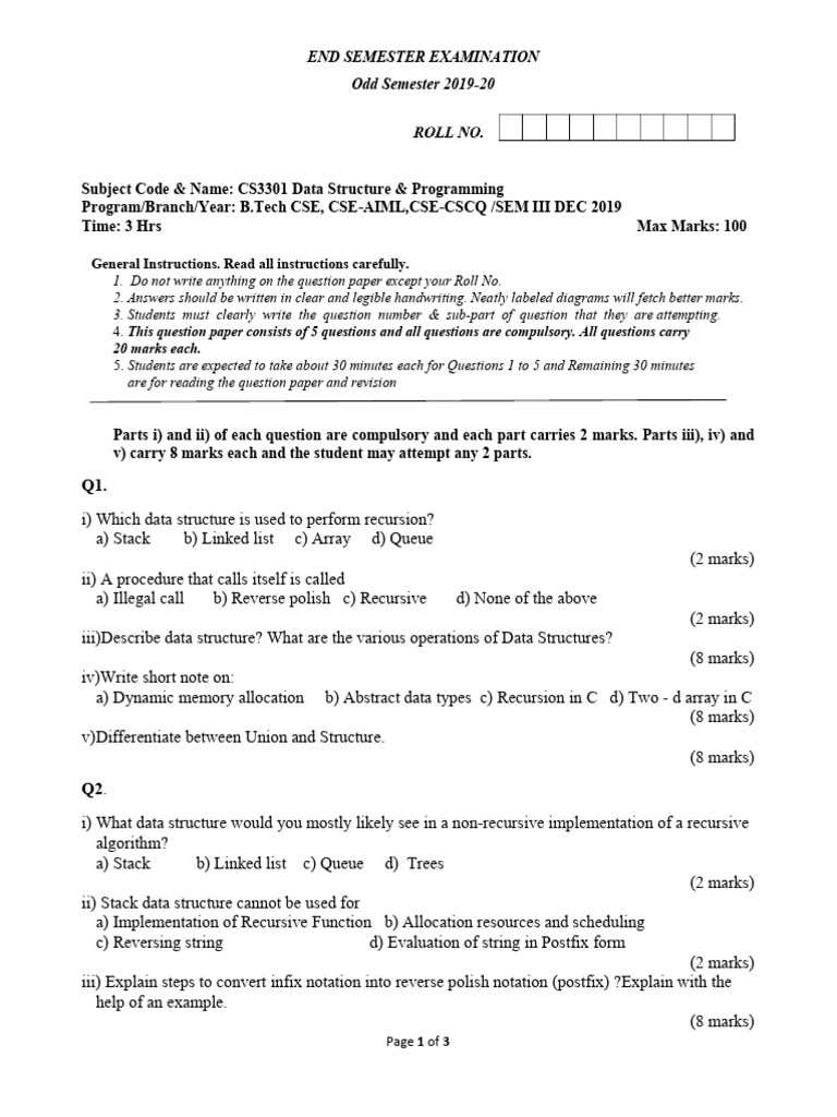 1616149724CSE - 2yr - 2018-22 - Data Structure and Programming | PDF | Applied Mathematics ...