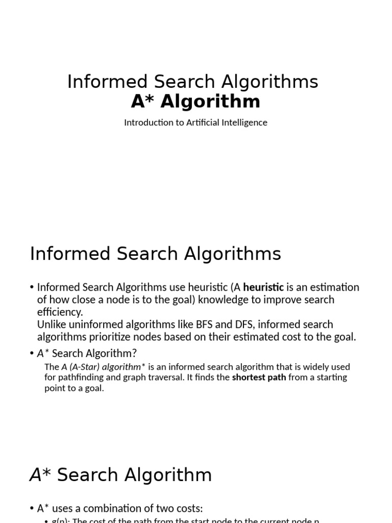 56d0f5 - Informed Search Algorithms | PDF | Algorithms And Data Structures | Algorithms