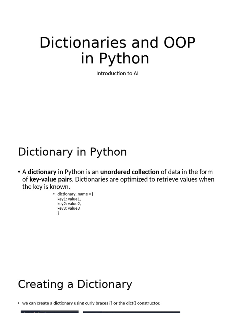 277edb_Dictionaries and OOP in Python | PDF | Class (Computer Programming) | Method (Computer ...