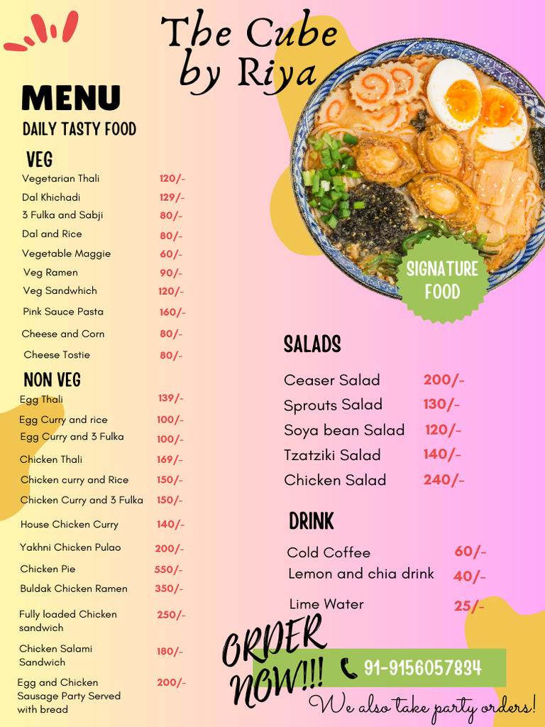 New the Cube by Riya Menu | PDF