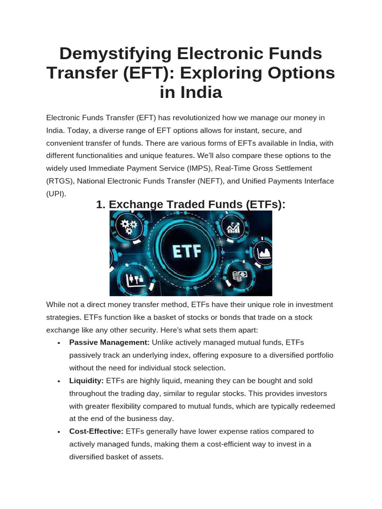 Demystifying Electronic Funds Transfer | PDF | Exchange Traded Fund | Money