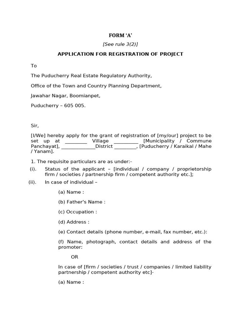 REA Project Registration FORM A & B | PDF | Audit | Affidavit
