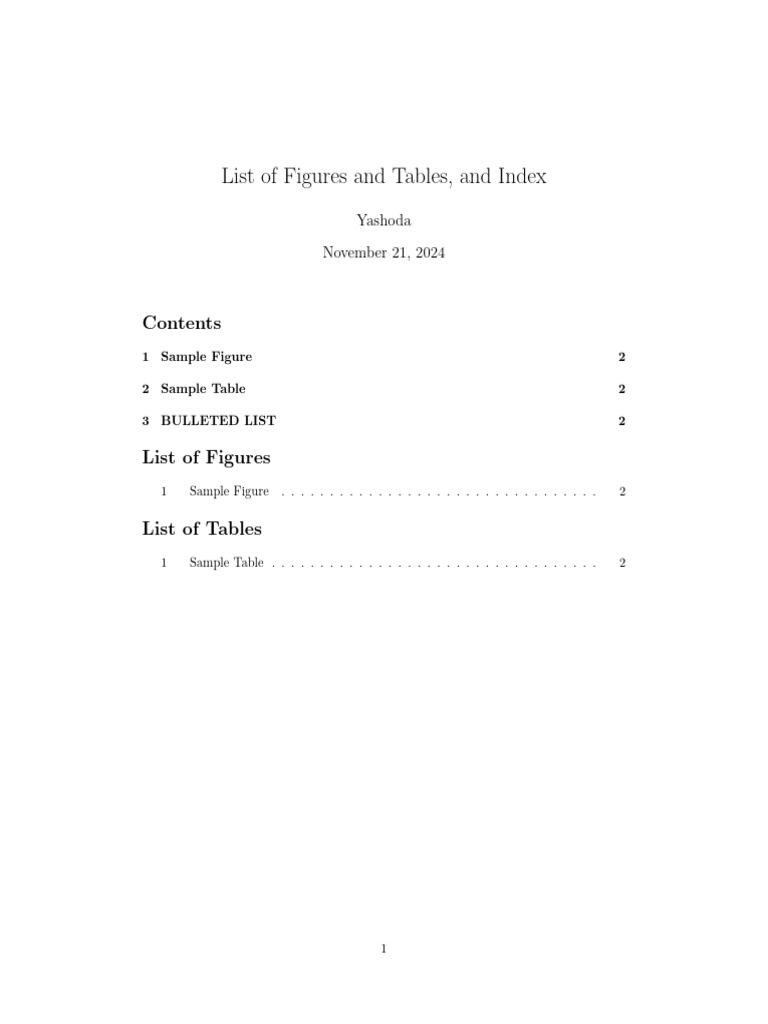 Figures and Tables Index Guide | PDF