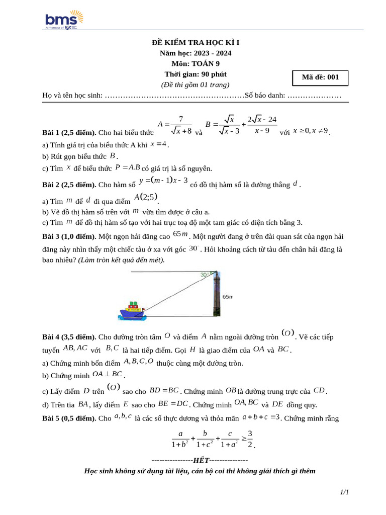Cki - Toán 9- Ban Mai- Hà Đông Hn.docx - Thanh Hà Nguyễn Thị (1) | PDF