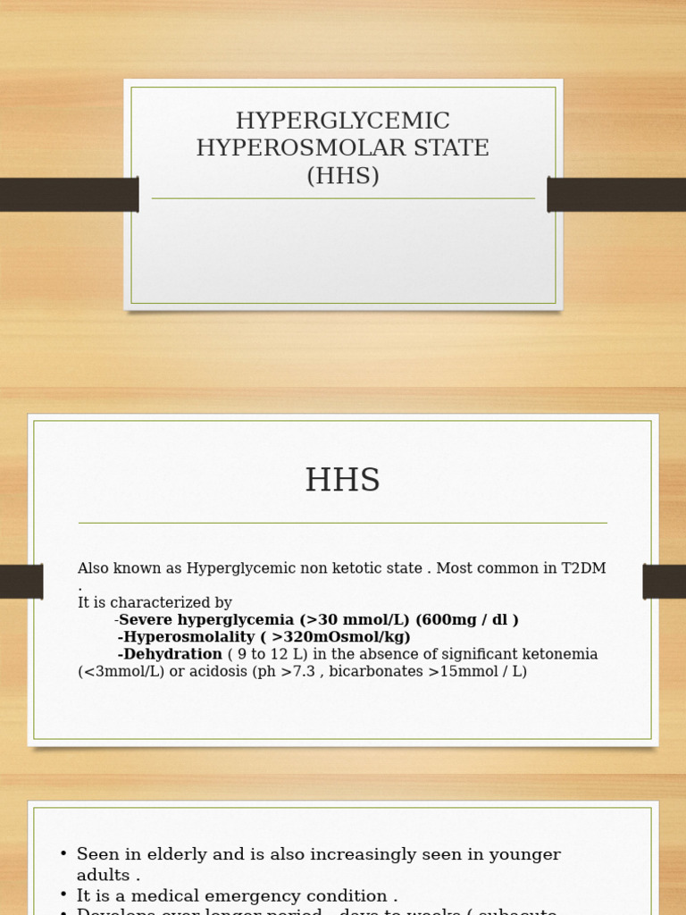 Hyperglycemic Hyperosmolar State (HHS) | PDF