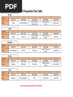 CXC Study Timetable Table | PDF