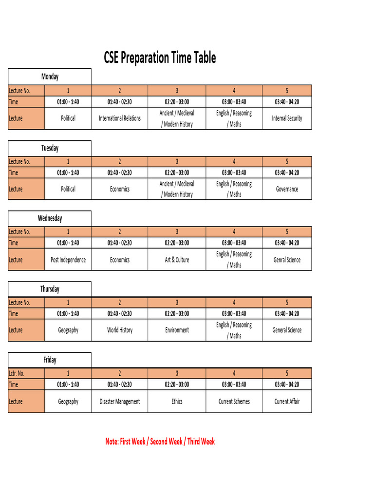 CSE Time Table | PDF