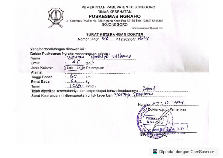 Surat Sehat P Wawan | PDF