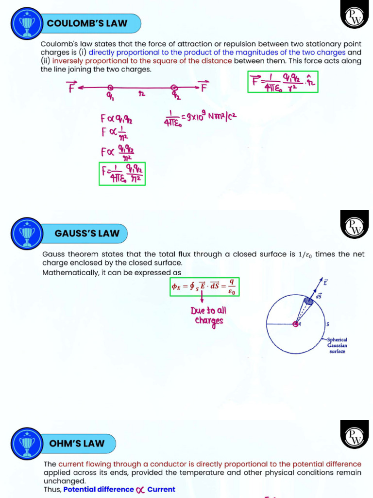 All Formulas and Laws Class Notes-Invert (1) - 3-34 | PDF