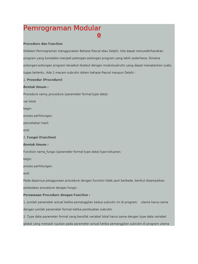 Pemrograman Modular | PDF