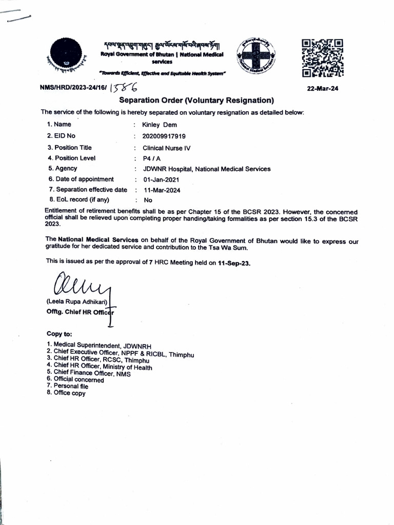 Kinley Dem Separation | PDF