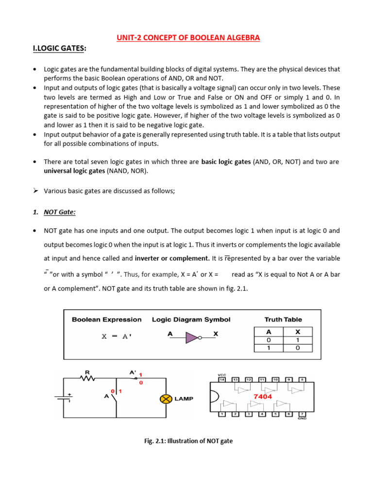 DLD-UNIT-2 | PDF | Logic Gate | Mathematical Logic