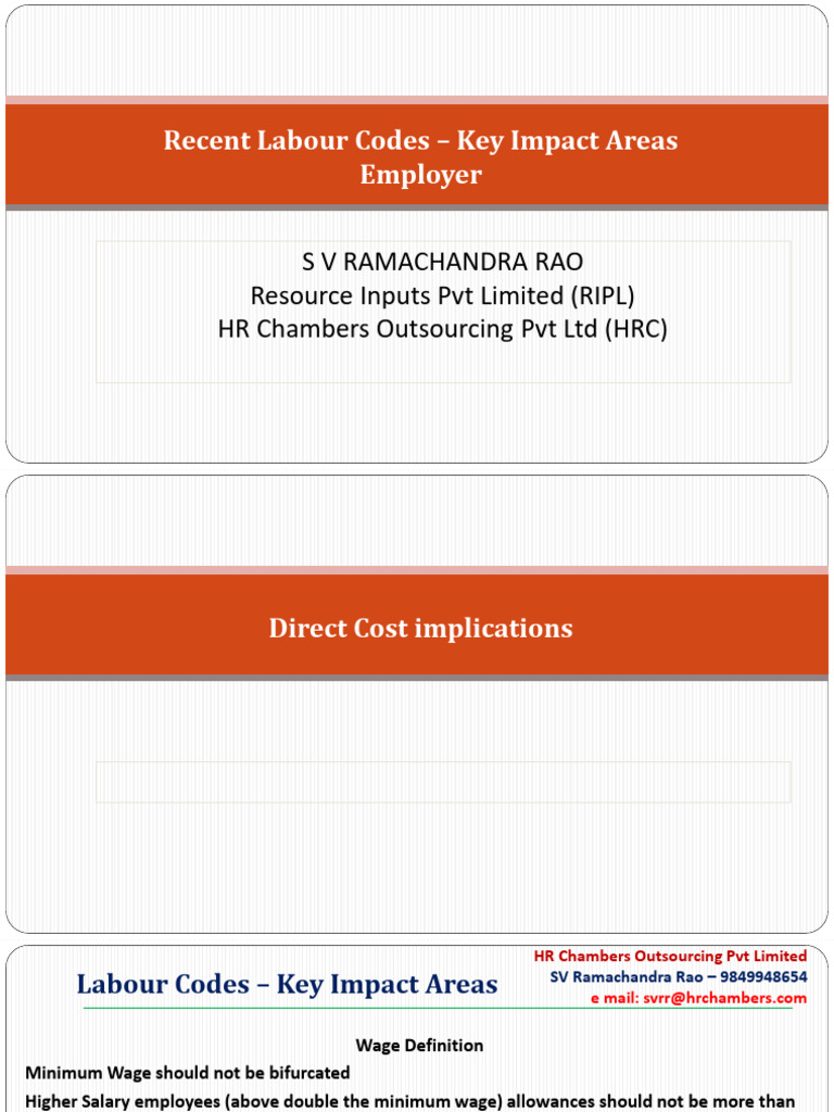 NewLabourCodes KeyIssues | PDF | Employment | Wage