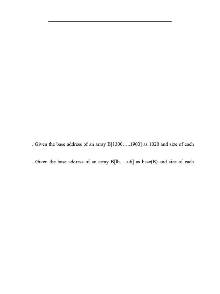 Addresss Calculation | PDF | Computer Programming | Computer Data