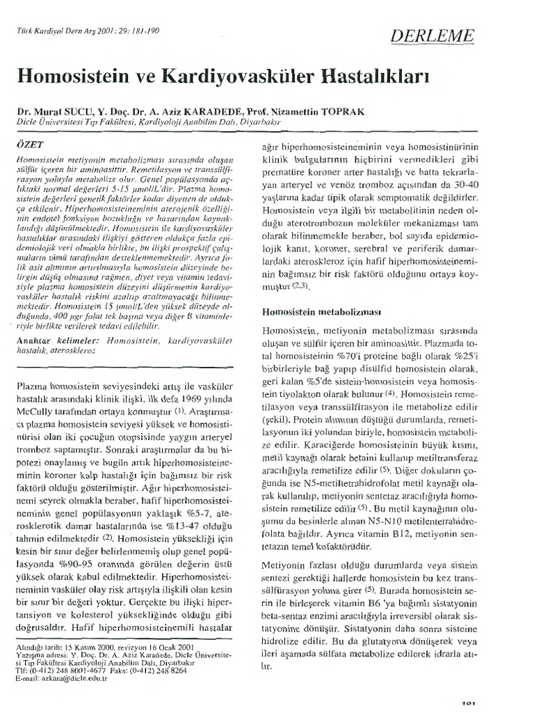 Homosistenin Ve KVH | PDF