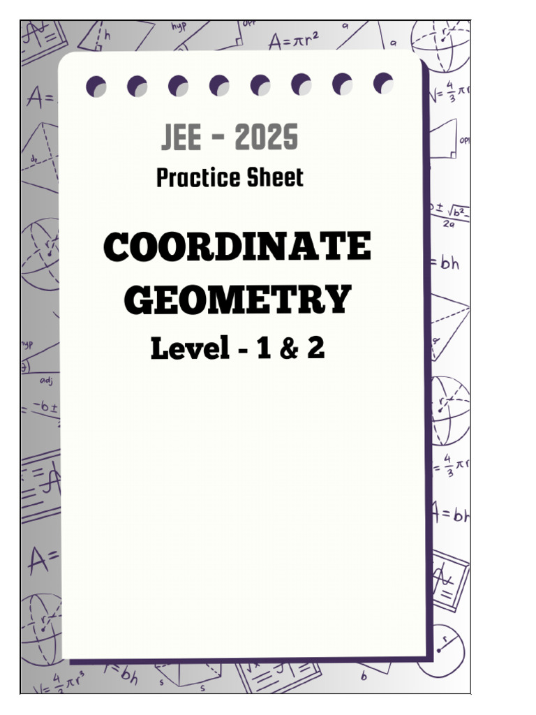 Coordinate Geometry Question Sheet_ Level-1 & 2 (1) (1) | PDF | Line ...