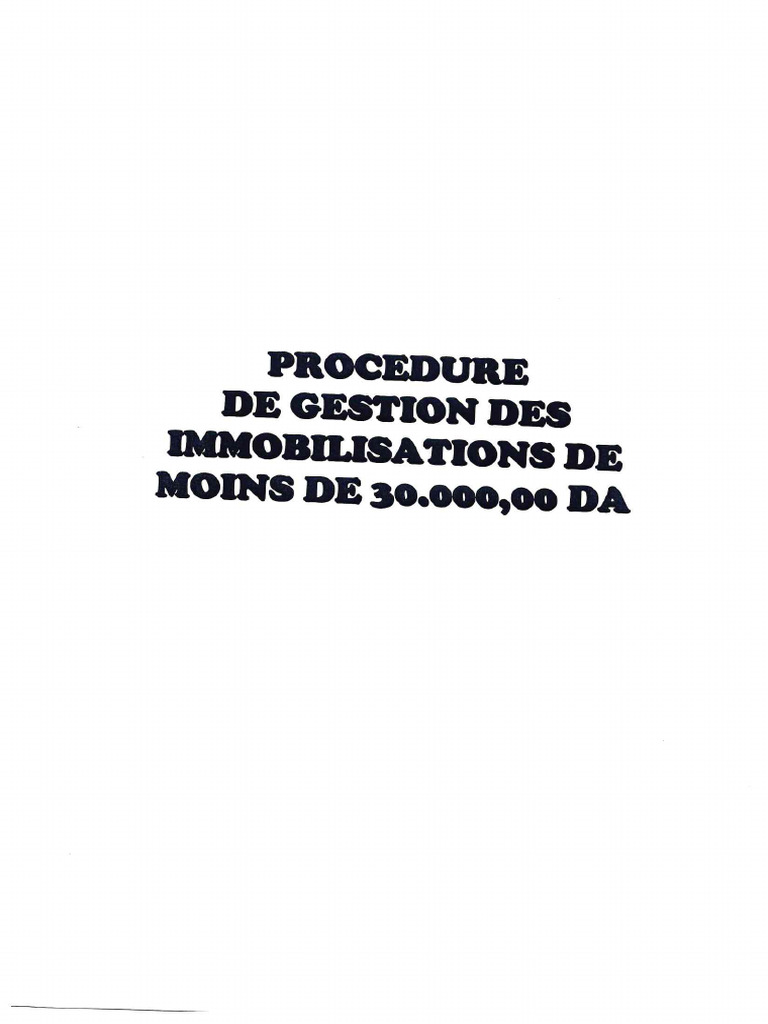 Procédure de Gest IMM - 30000 | PDF