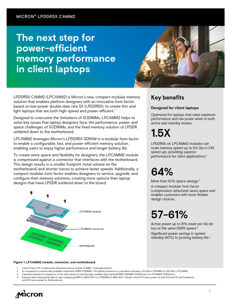 Lpddr5x Camm2 Technical Brief | PDF | Laptop | Computer Architecture