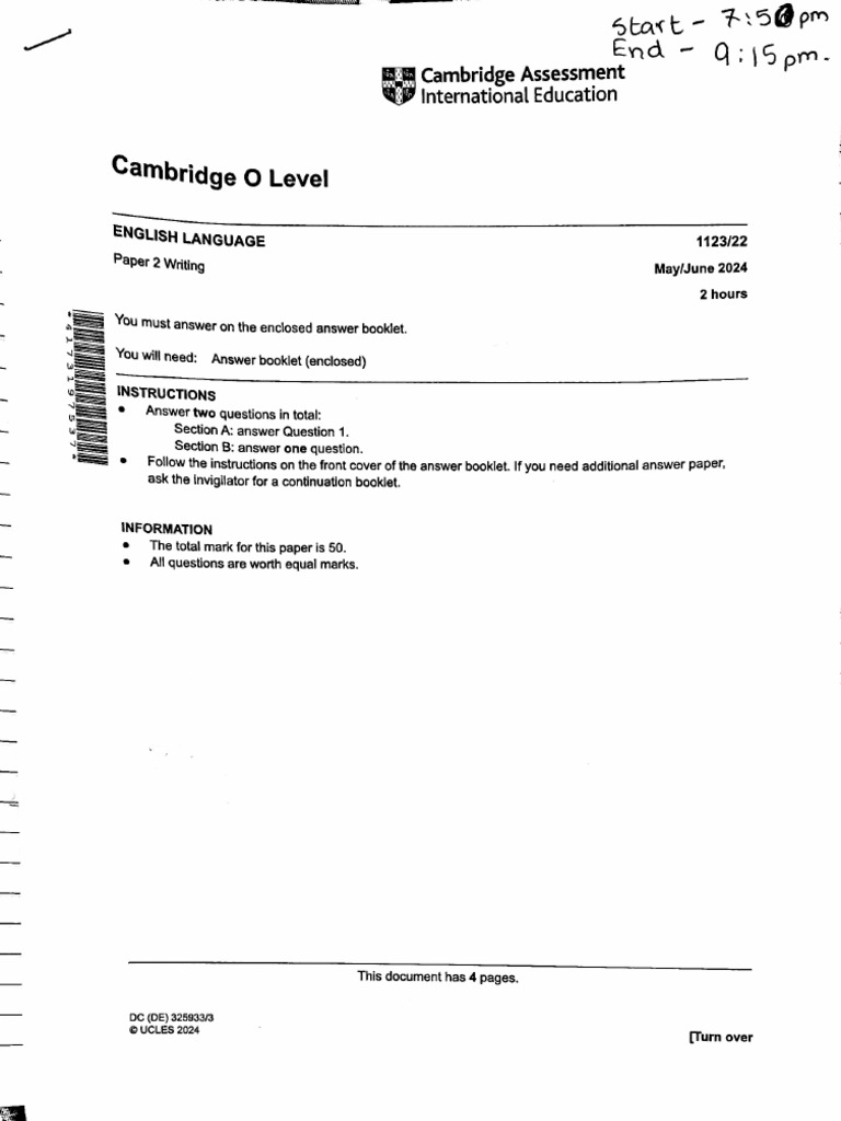 English Language P2 | PDF