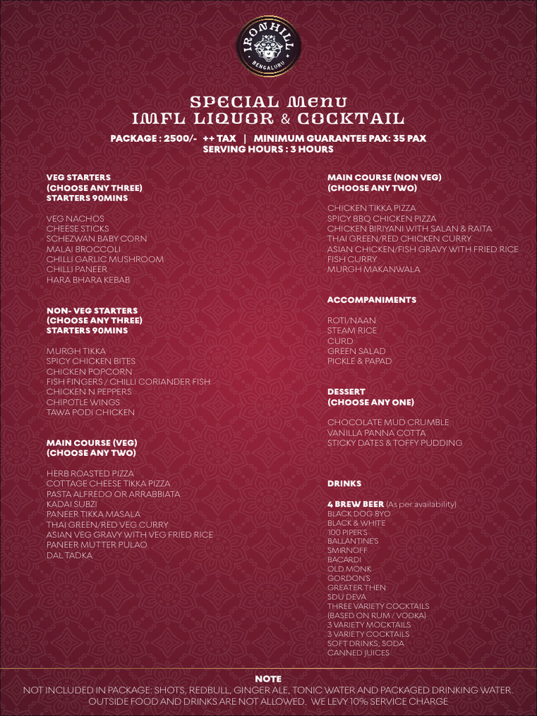 Imfl Package 2500++ | PDF | Thai Cuisine | Curry