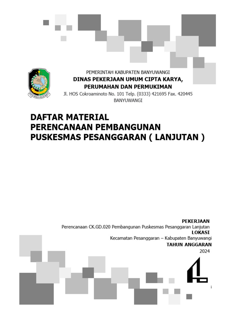 15.DAFTAR MATERIAL RTH ROGOJAMPI | PDF