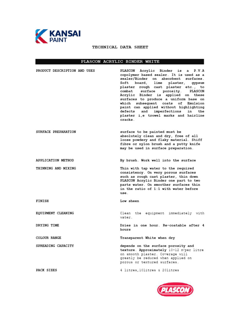 ACRYLIC-BINDER | PDF | Plaster | Acrylic Paint