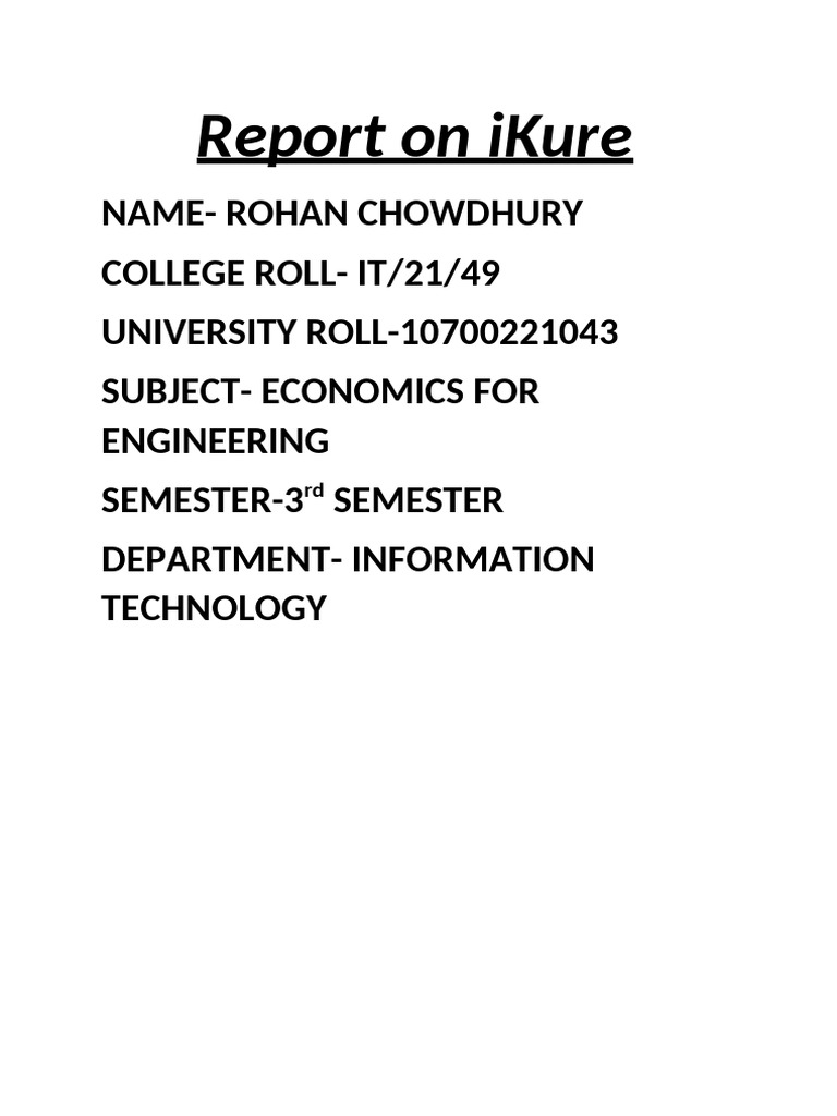 REPORT ON IKURE | PDF | Health Care | Electronic Health Record