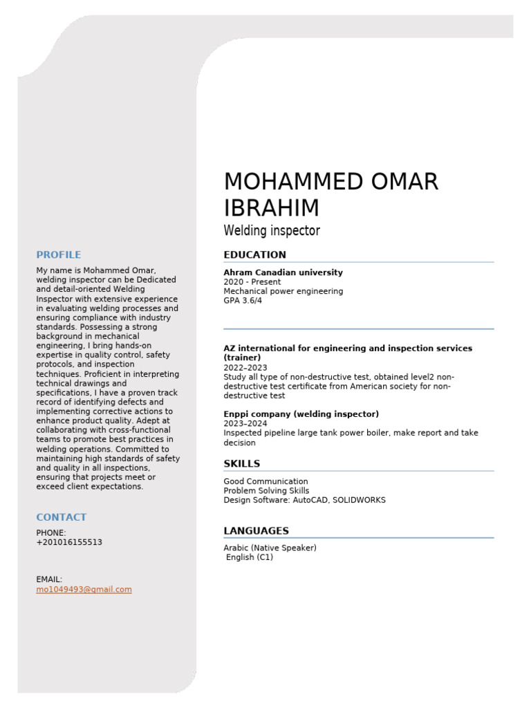 Mohammed Omar Ibrahim CV | PDF