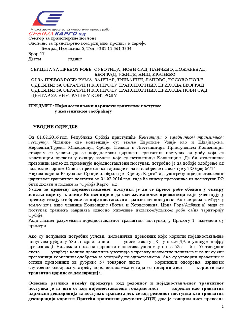 Dopis Za Pojednostavljeni Postupak | PDF