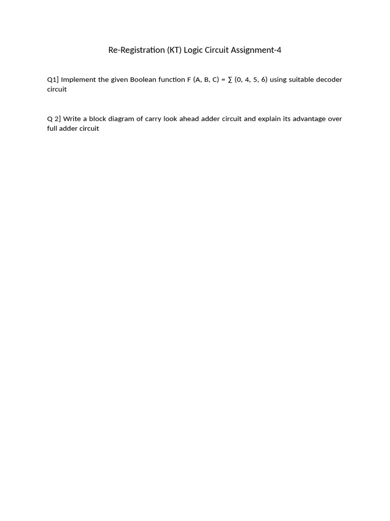Boolean Function and Adder Circuit Design | PDF