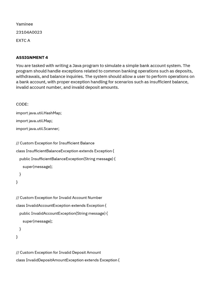 Java Bank Account System Code | PDF | Computer Engineering | Software