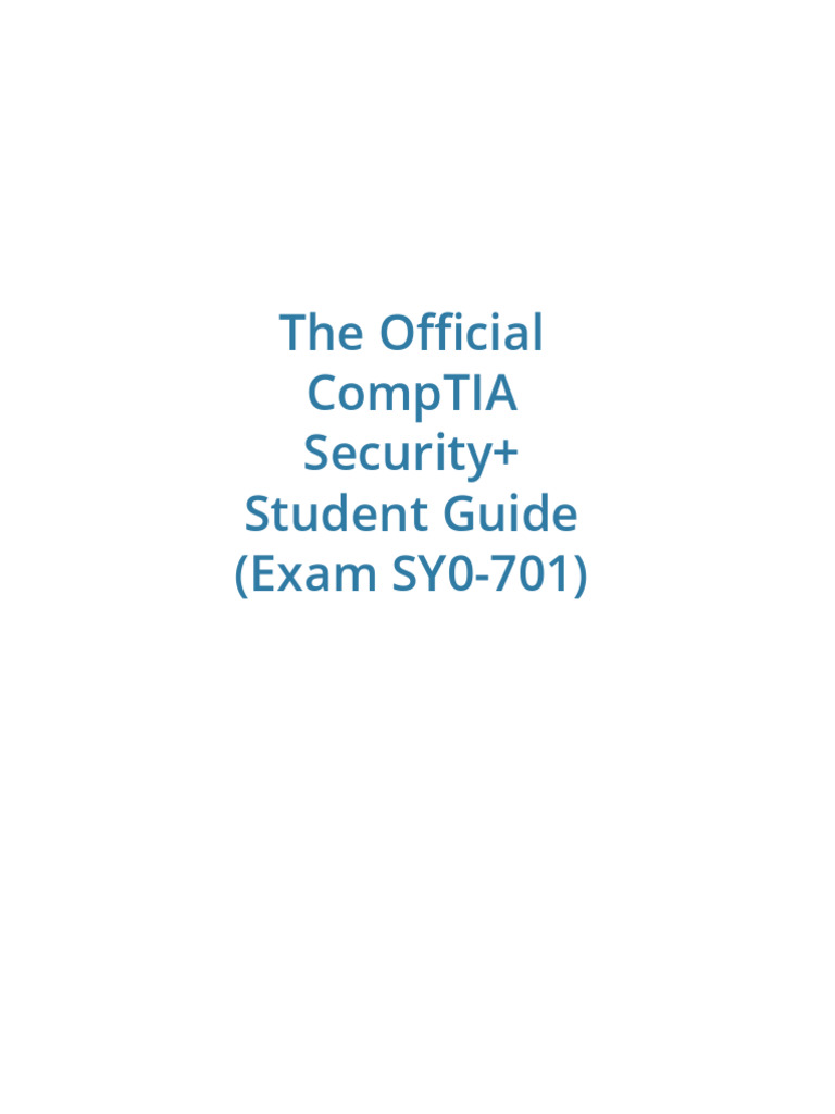 Downloadable Official CompTIA Security+ Student Guide | PDF | Security | Computer Security