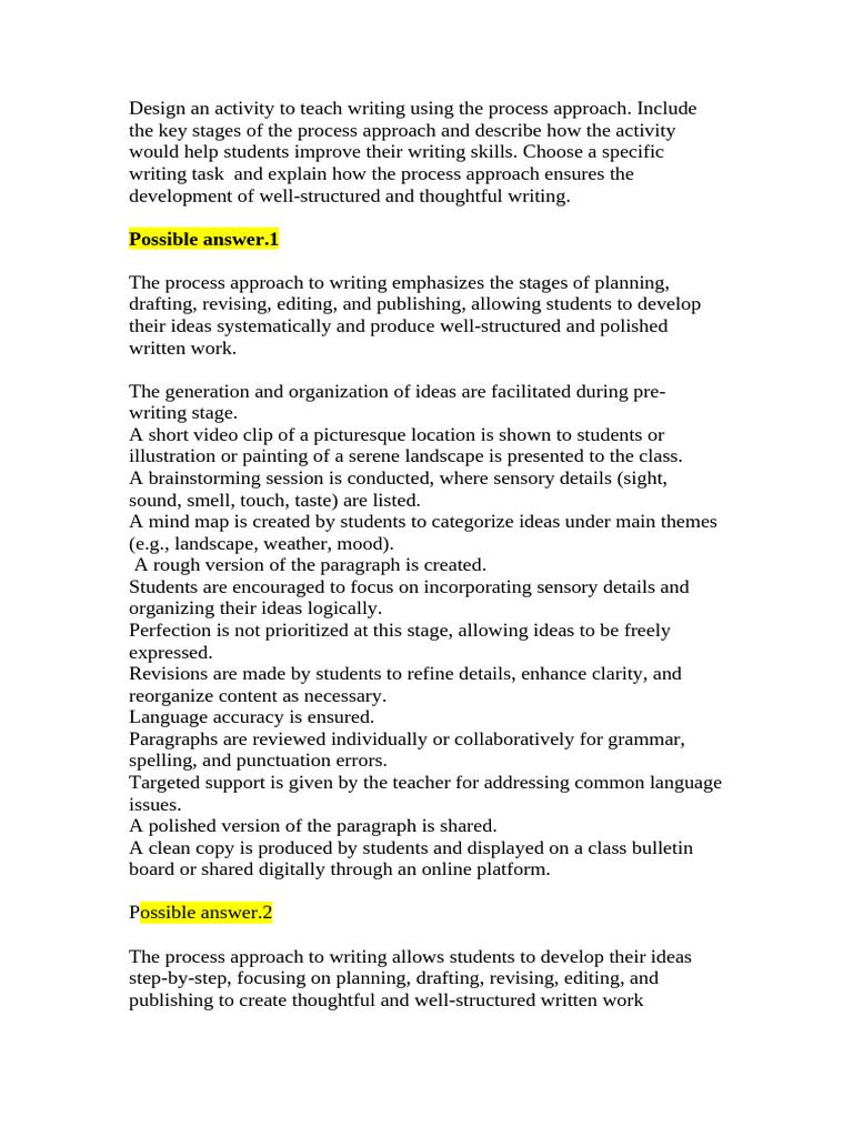 Practical Assignment Sample Teaching Writing | PDF | Editing ...